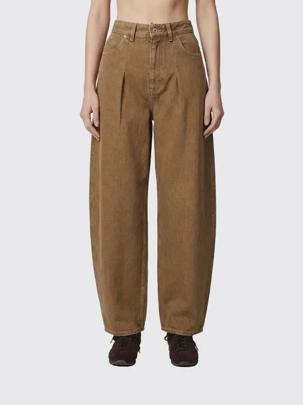 Jacquemus Pleated Wide Leg Jeans - Beige
