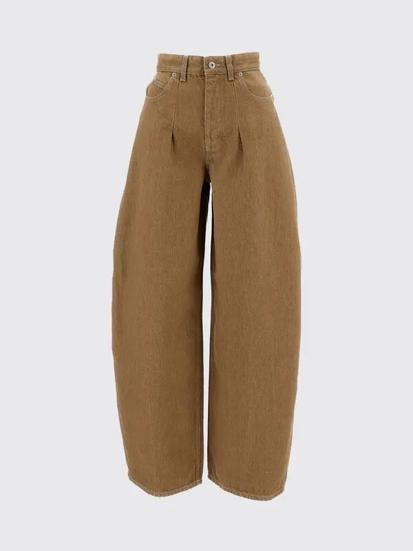 Jacquemus Pleated Wide Leg Jeans - Beige