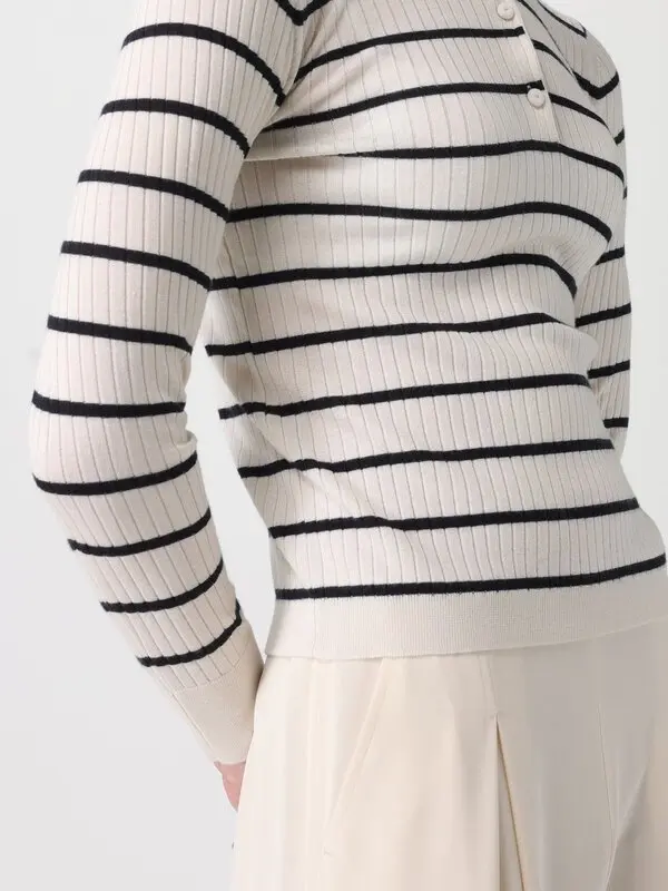 Max Mara Striped Knit Polo Shirt - Blue