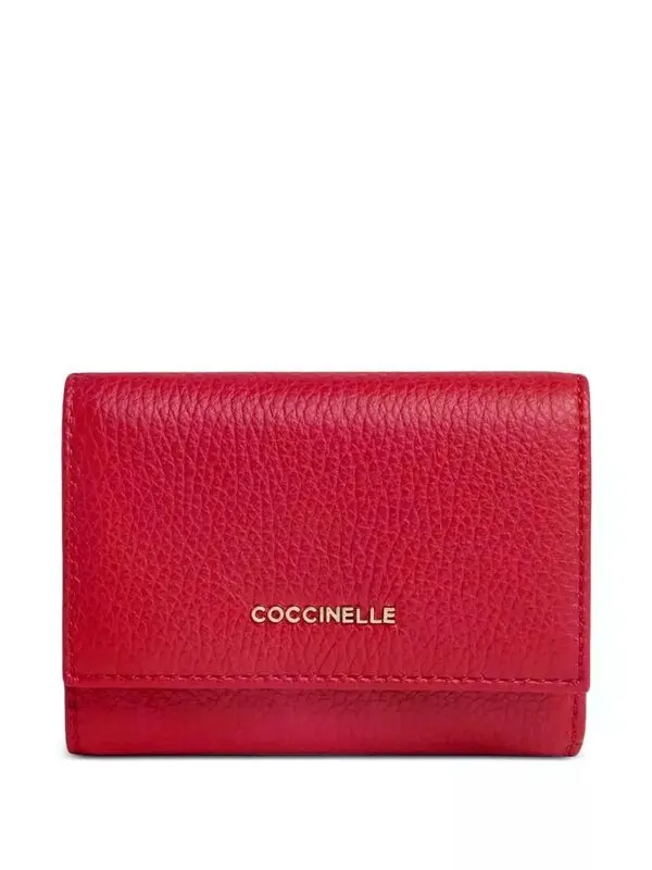 COCCINELLE Logo-appliqué Leather Wallet - Red
