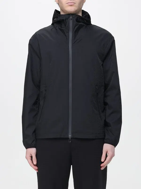 Emporio Armani Zip-up Hooded Jacket - Black