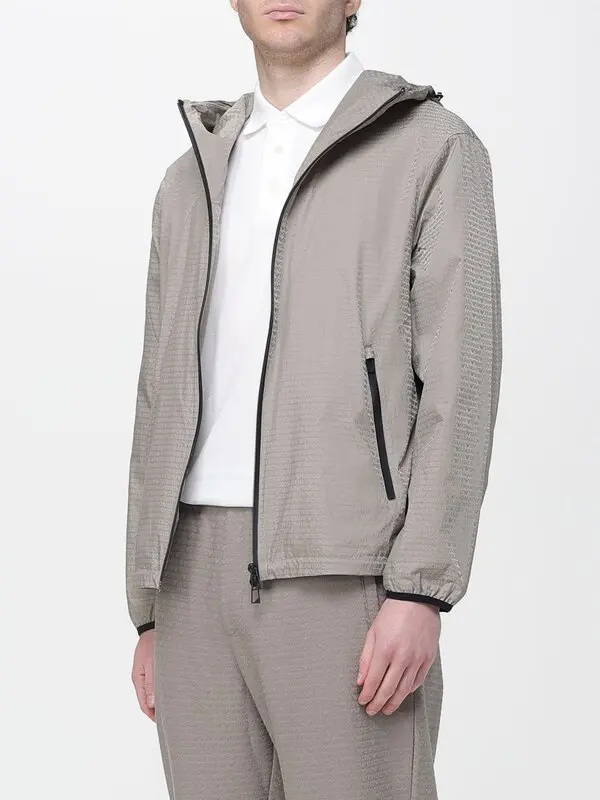 Emporio Armani Zip-up Hooded Jacket - Grey