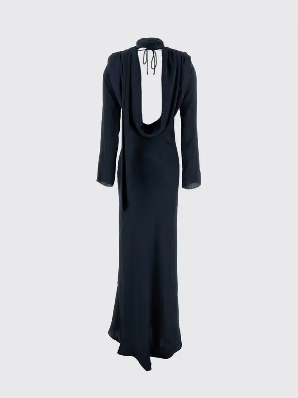 ROTATE BY BIRGER CHRISTENSEN Maxi Dress With Cowl Neck And Long Sleeves - Blue