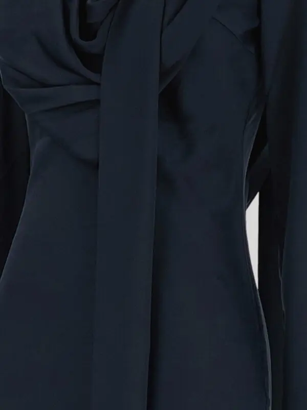 ROTATE BY BIRGER CHRISTENSEN Maxi Dress With Cowl Neck And Long Sleeves - Blue