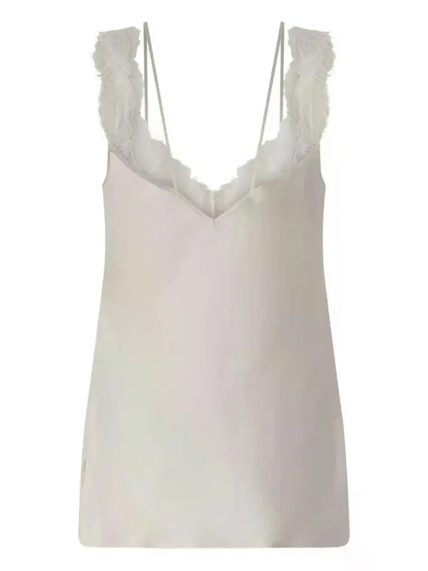 Pinko Lace-detail V-neck Blouse - Neutrals