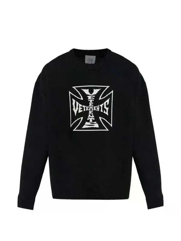 Vetements Graphic Wool Sweater - Black
