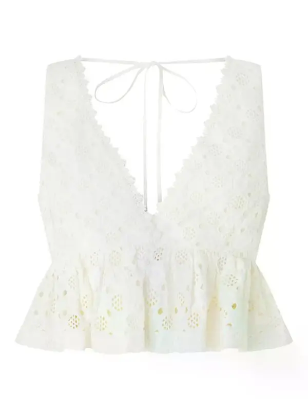 Pinko Ruffled Eyelet Top