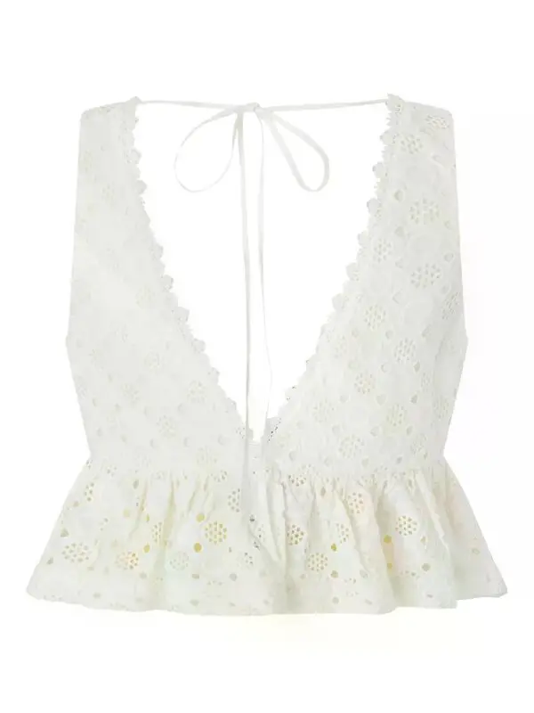 Pinko Ruffled Eyelet Top