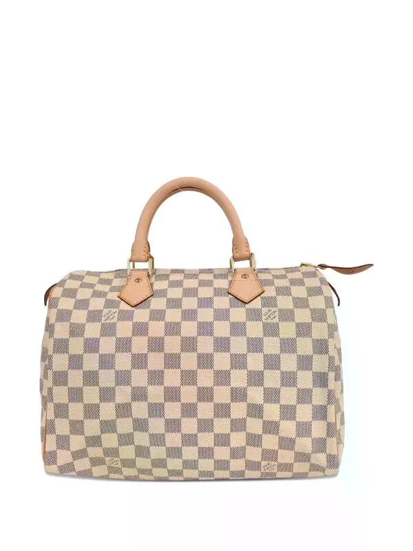 LOUIS VUITTON 2008 Speedy 30 Check-pattern Tote Bag