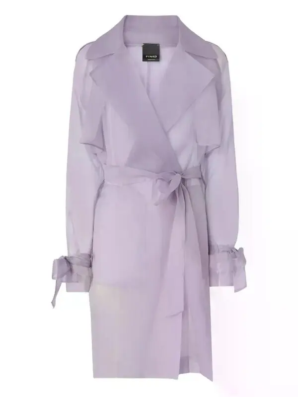 Pinko Tie-detail Belted Coat