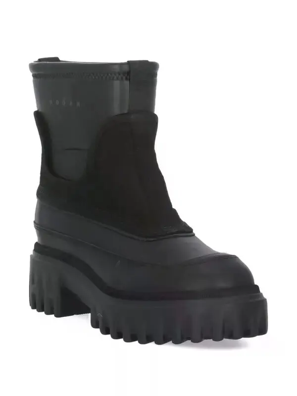Hogan Embossed Logo Raised Sole Boots