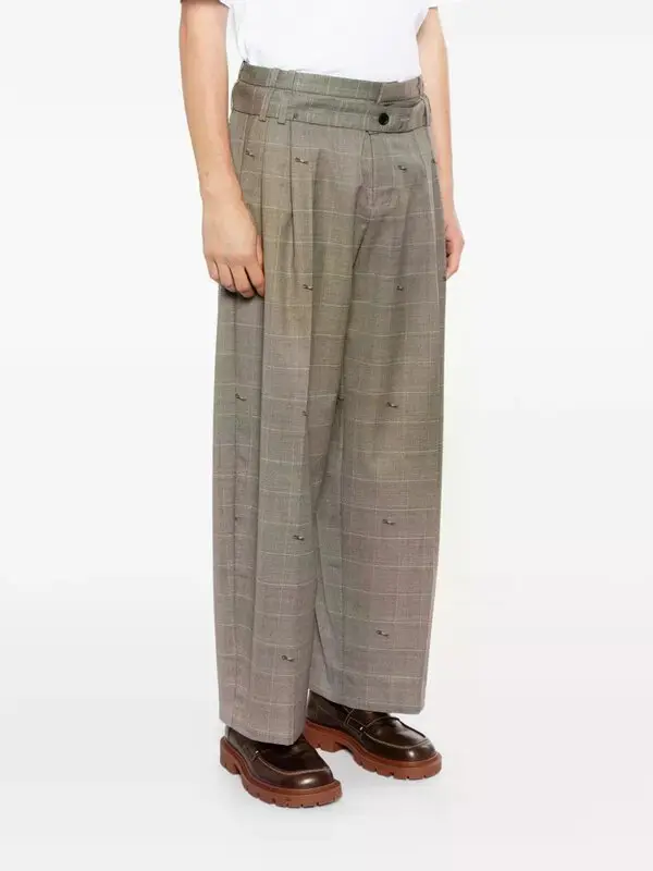 CROQUIS Plaid Wide-leg Trousers