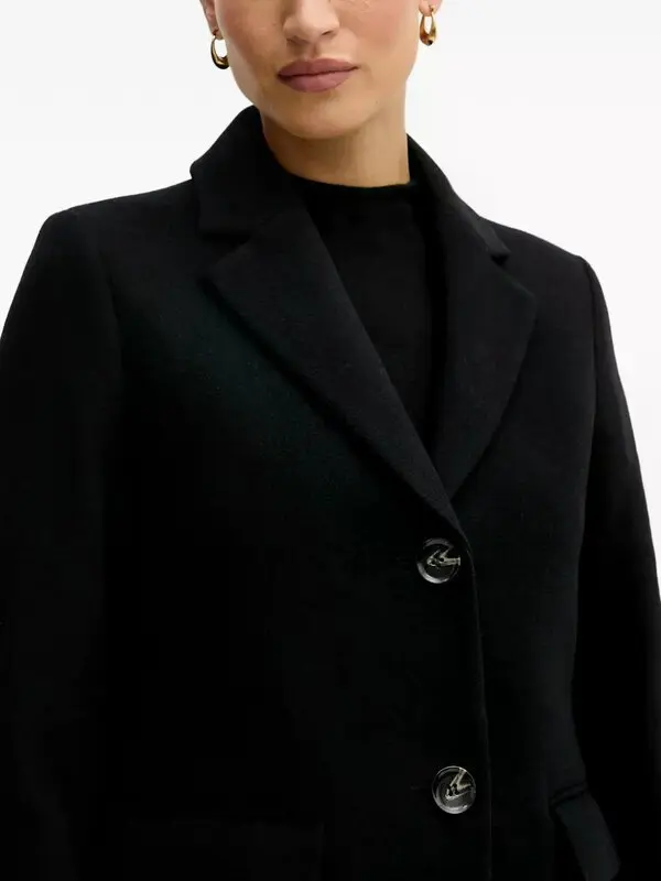 Sisley Buttoned Single-breasted Coat With Pockets