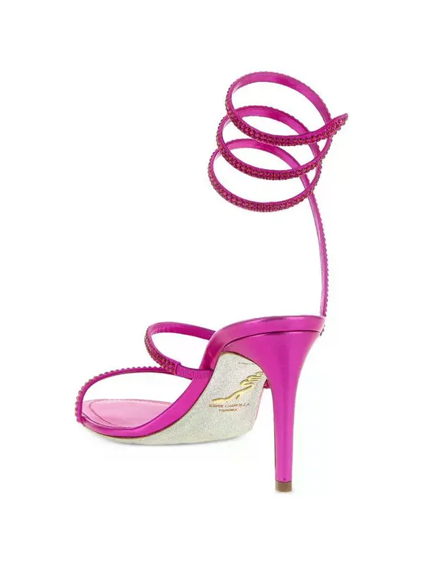 Rene Caovilla Cleo Crystal-appliqué Sandals - Pink