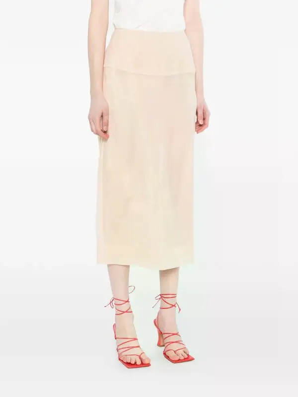 LESS Silk Midi Skirt