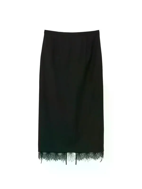 LESS Lace-trim Midi Skirt