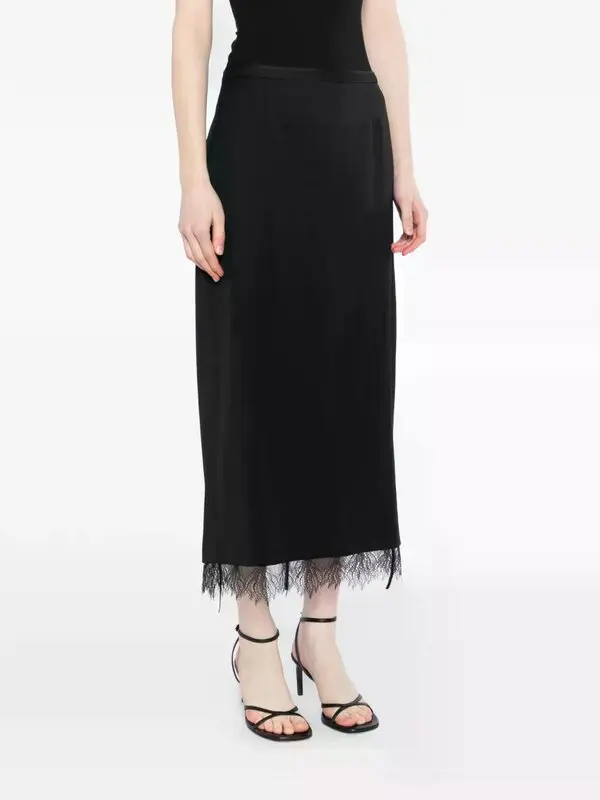 LESS Lace-trim Midi Skirt