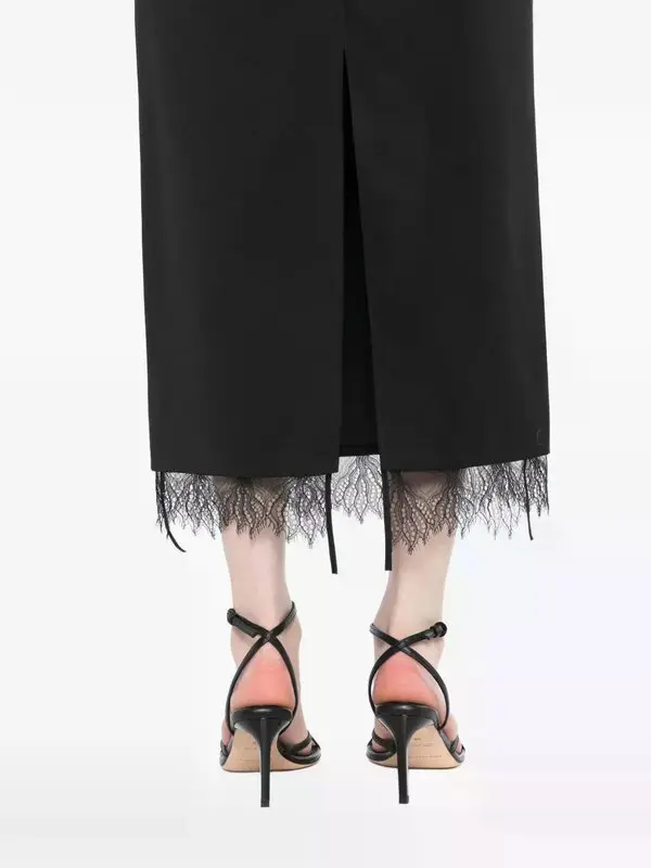 LESS Lace-trim Midi Skirt