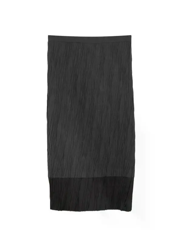 LESS Pleated Patchwork Midi Skirt