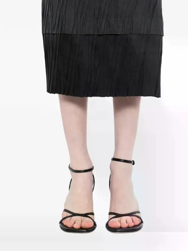LESS Pleated Patchwork Midi Skirt