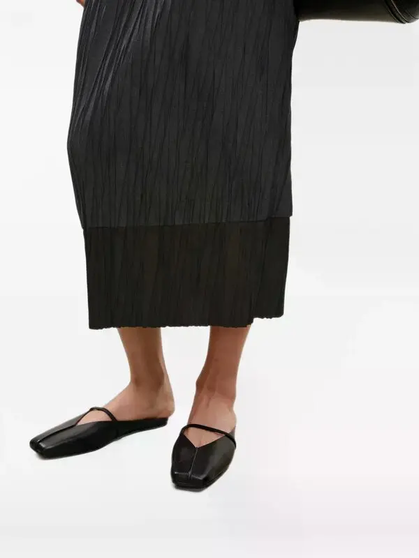 LESS Pleated Patchwork Midi Skirt