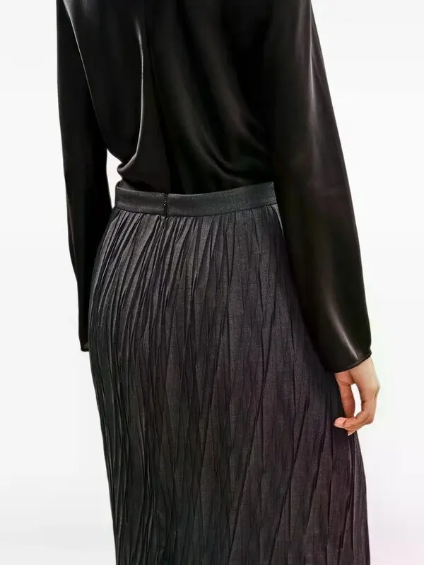 LESS Pleated Patchwork Midi Skirt