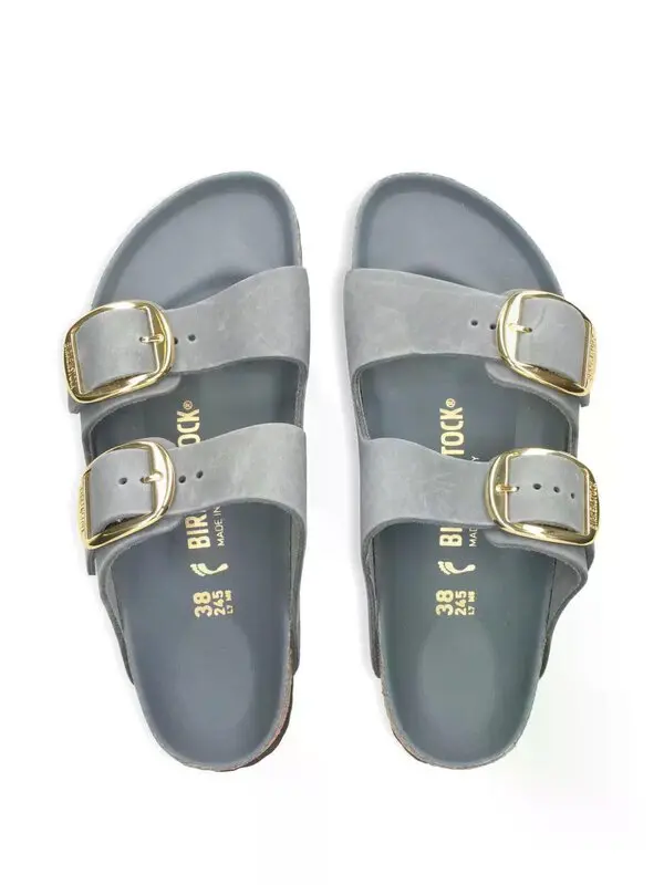 BIRKENSTOCK Arizona Sandals With Gold-tone Hardware - Grey