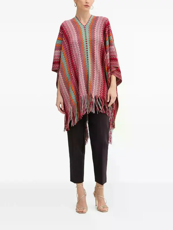 Missoni Chevron Fringed Poncho