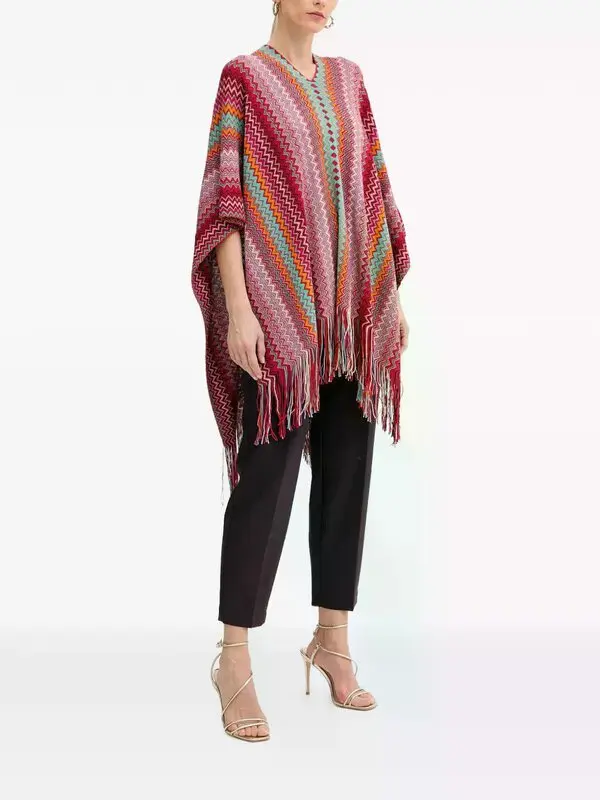 Missoni Chevron Fringed Poncho