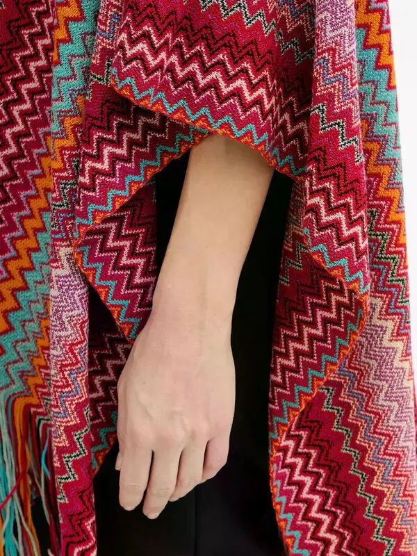 Missoni Chevron Fringed Poncho