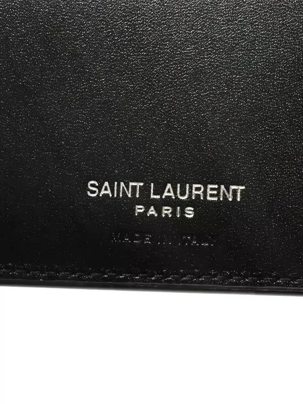 Saint Laurent Logo-appliqué Leather Bi-fold Wallet - Black