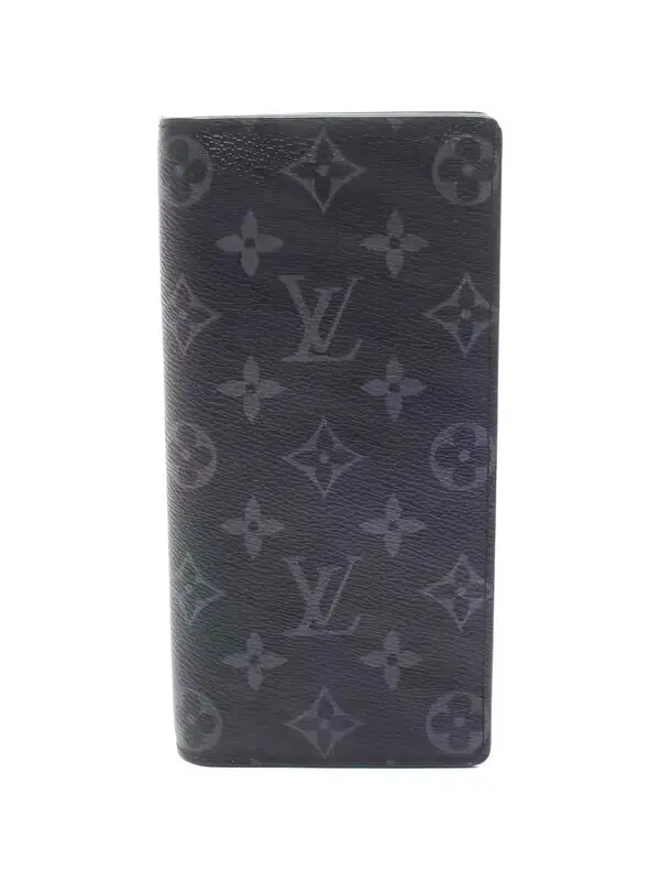 LOUIS VUITTON 2010s Brazza Monogram Eclipse Bi-fold Wallet - Black