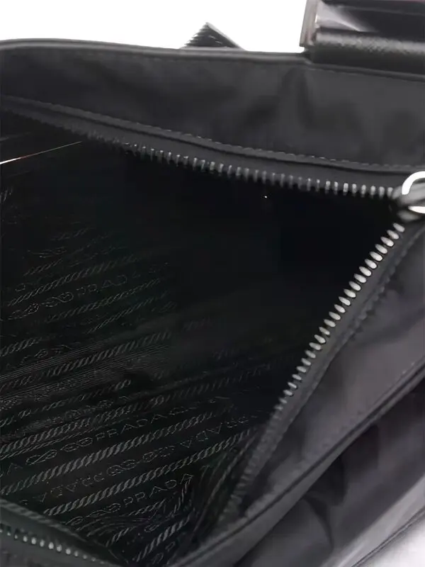 Prada Leather-trim Shoulder Bag - Black