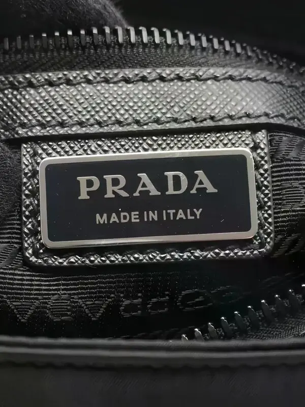 Prada Leather-trim Shoulder Bag - Black