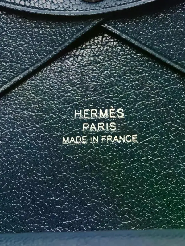 Hermès 2023 Calvi Duo Leather Card Holder - Blue