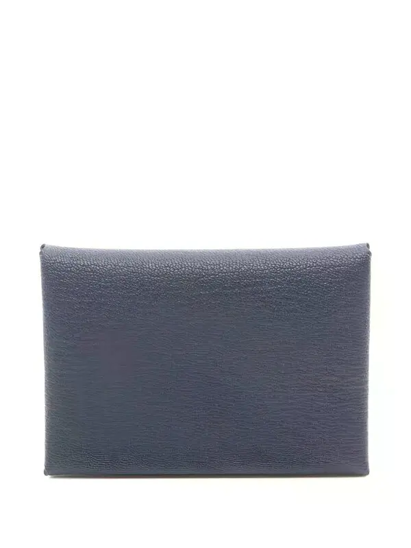 Hermès Calvi Duo Flap Coin Purse - Blue