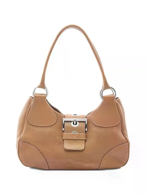 Prada 2000s Buckle Leather Shoulder Bag