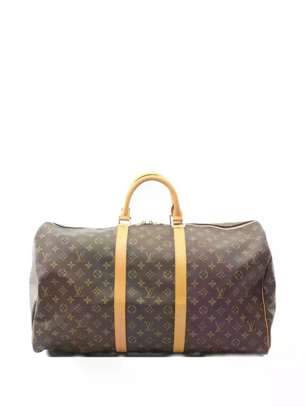 LOUIS VUITTON 1998 55 Keepall Monogram Boston Luggage - Brown