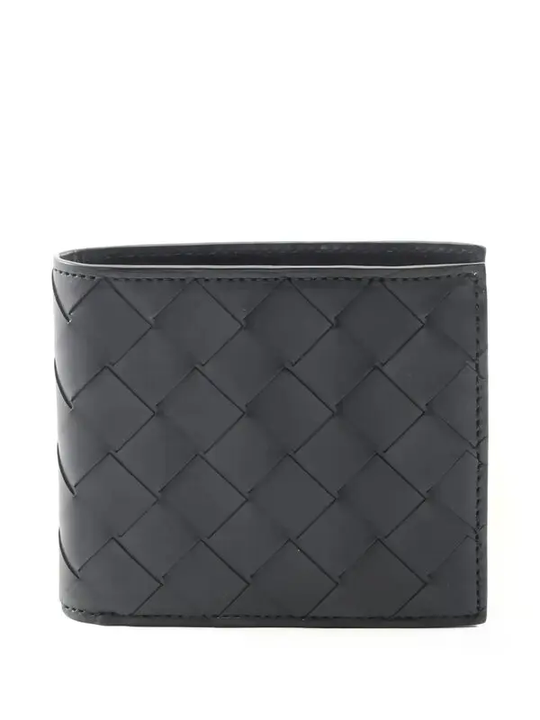 Bottega Veneta 2020s Intrecciato Bi-fold Leather Wallet - Black