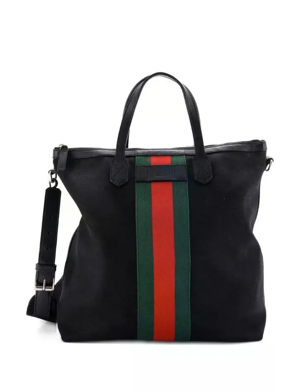 Gucci Web Zip Techno Canvas Medium Tote Bag