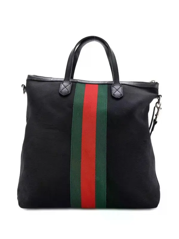 Gucci Web Zip Techno Canvas Medium Tote Bag