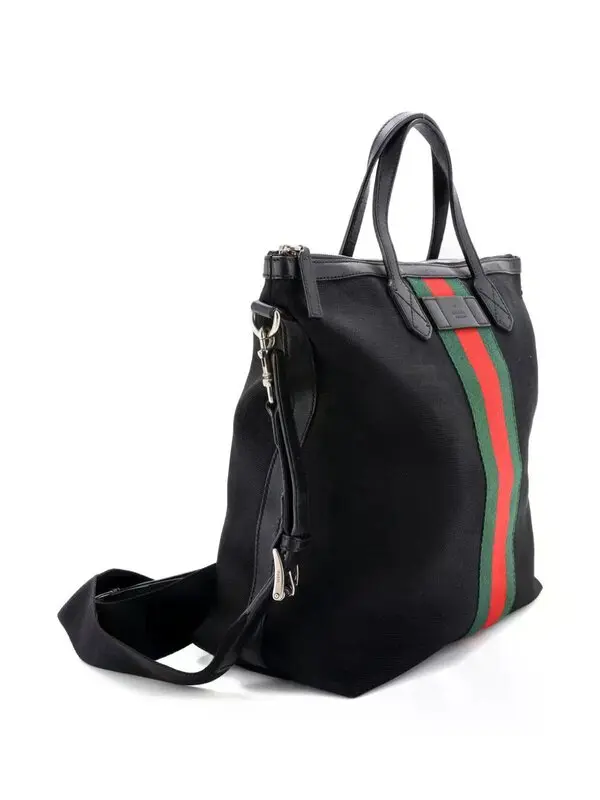 Gucci Web Zip Techno Canvas Medium Tote Bag