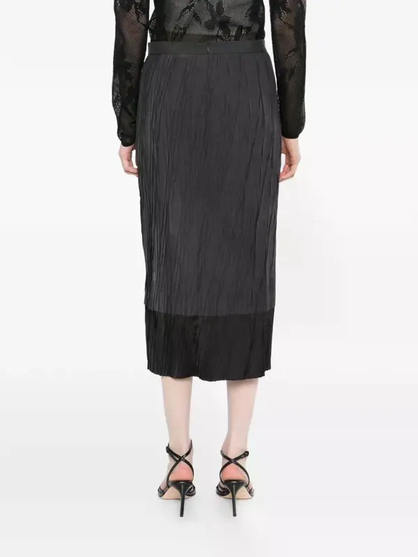 LESS Pleated Patchwork Midi Skirt