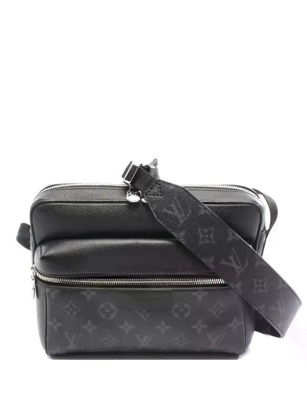 LOUIS VUITTON 2010s Pm Outdoor Taiga Monogram Shoulder Bag - Black