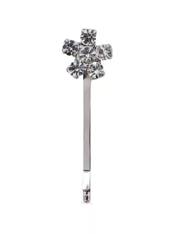 Rosantica Crystal Flower Hair Slide - Silver