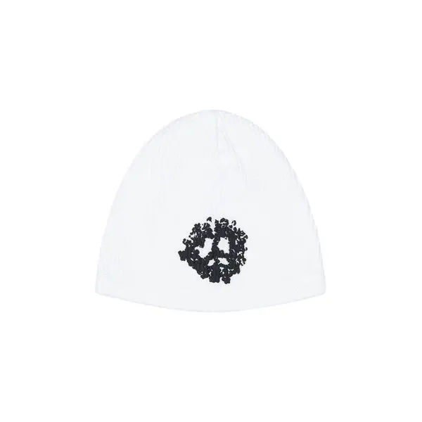 DENIM TEARS Peace Wreath Waffle Beanie - White