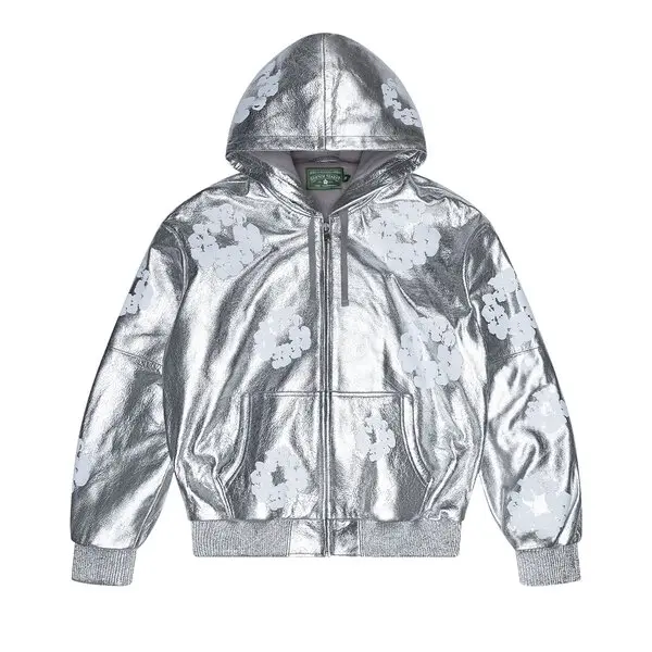 DENIM TEARS Leather Cotton Wreath Zip Hoodie