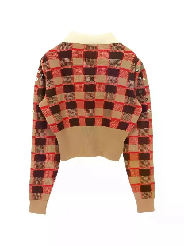 Miu Miu 2010s Check Sequin Top