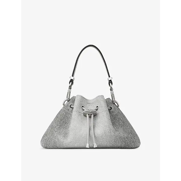 JIMMY CHOO Cinch Small Suede And Denim Bag