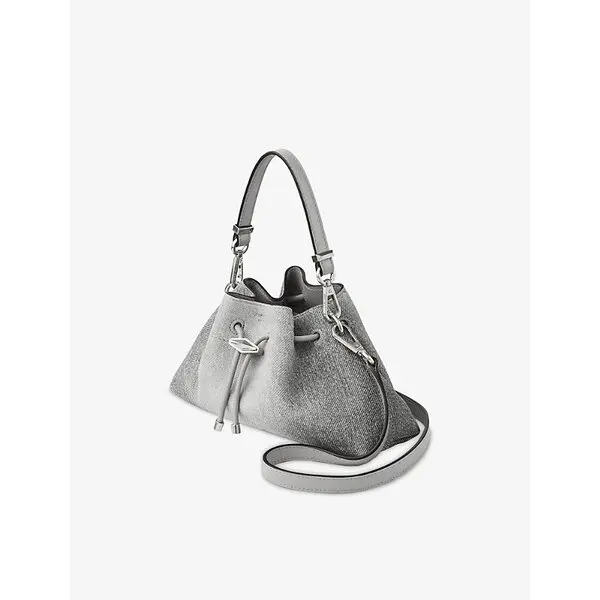 JIMMY CHOO Cinch Small Suede And Denim Bag